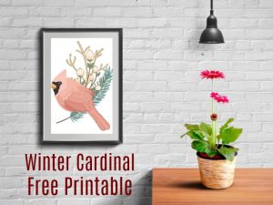 Winter Cardinal Free Printable Art for Christmas